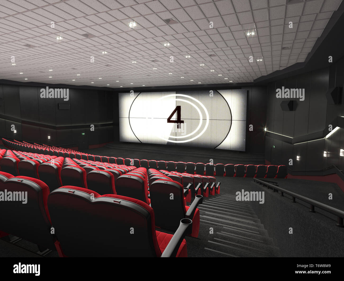 3D rendering modern cinema Stock Photo - Alamy