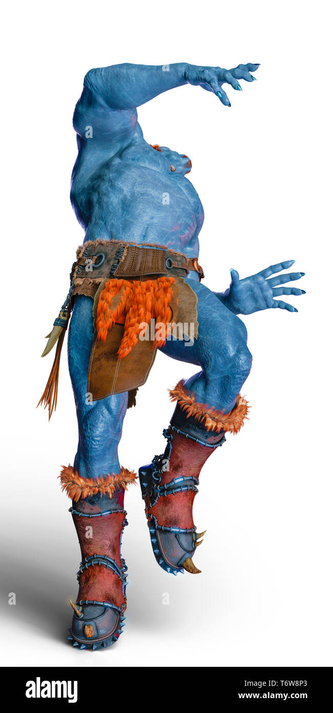 the blue fire ogre in white background, will put some fun in yours ...