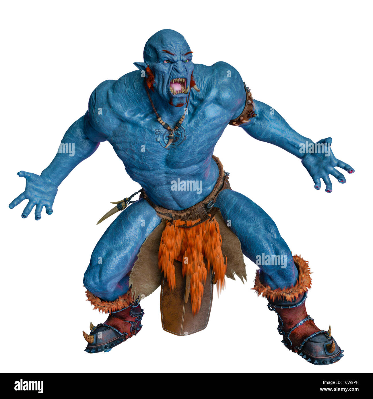 the blue fire ogre in white background, will put some fun in yours ...