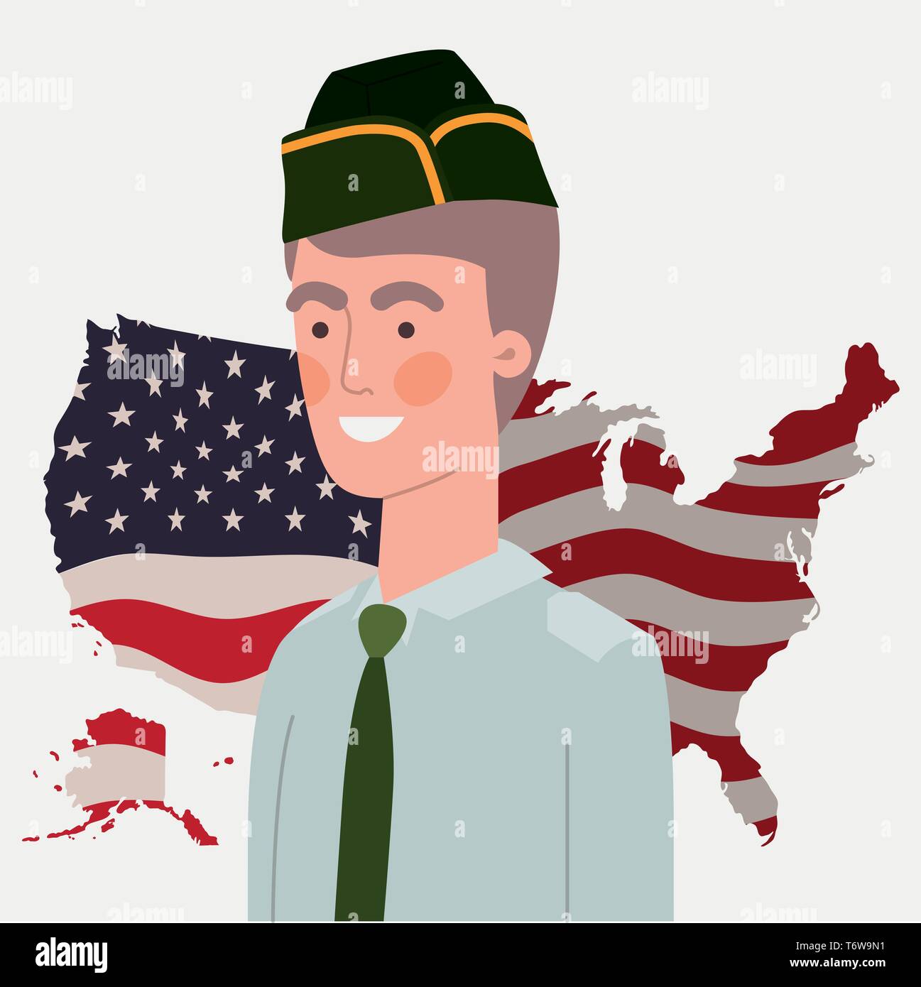 military man with usa map and flag Stock Vector Image & Art - Alamy