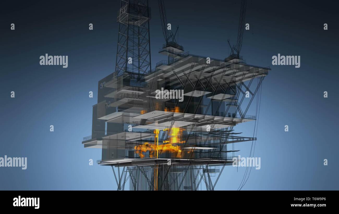 Loop Rotate Oil and Gas CentralPprocessing Platform Stock Photo - Alamy