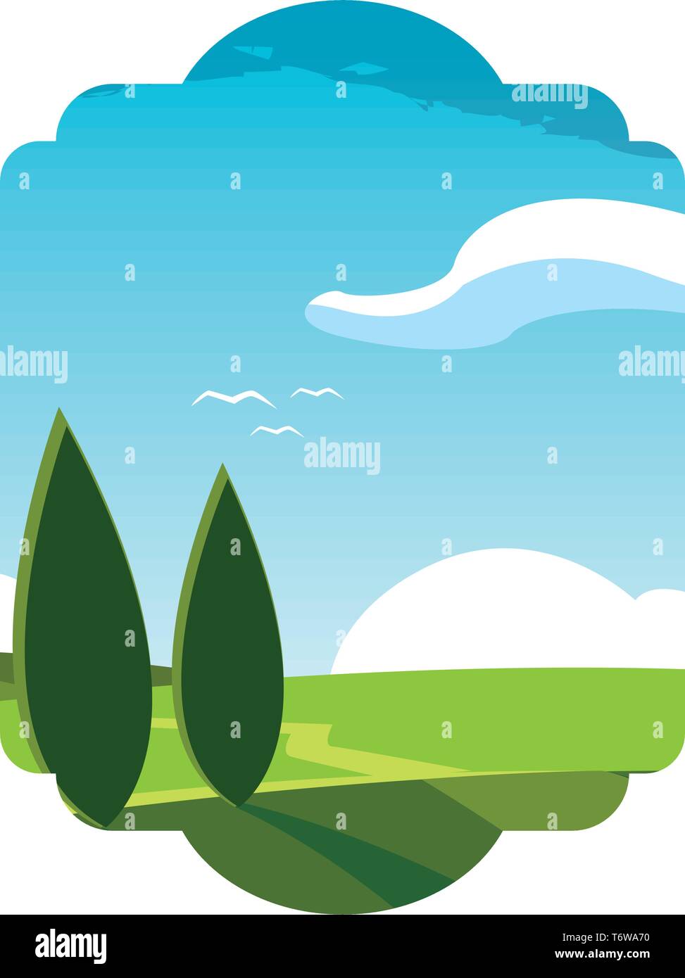 field camp landscape scene vector illustration design Stock Vector ...