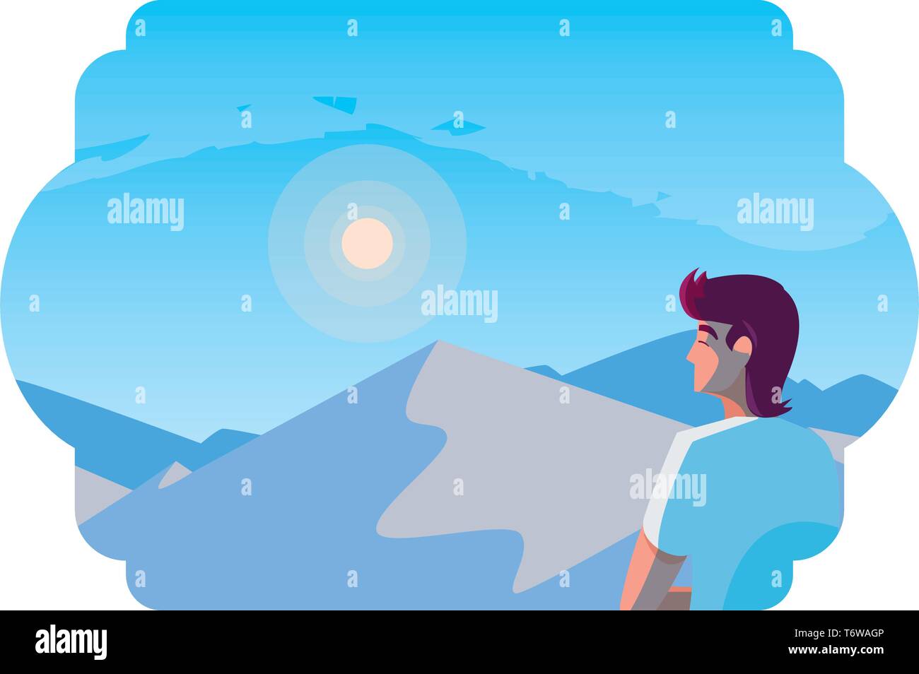 Boy sitting in snow Stock Vector Images - Alamy