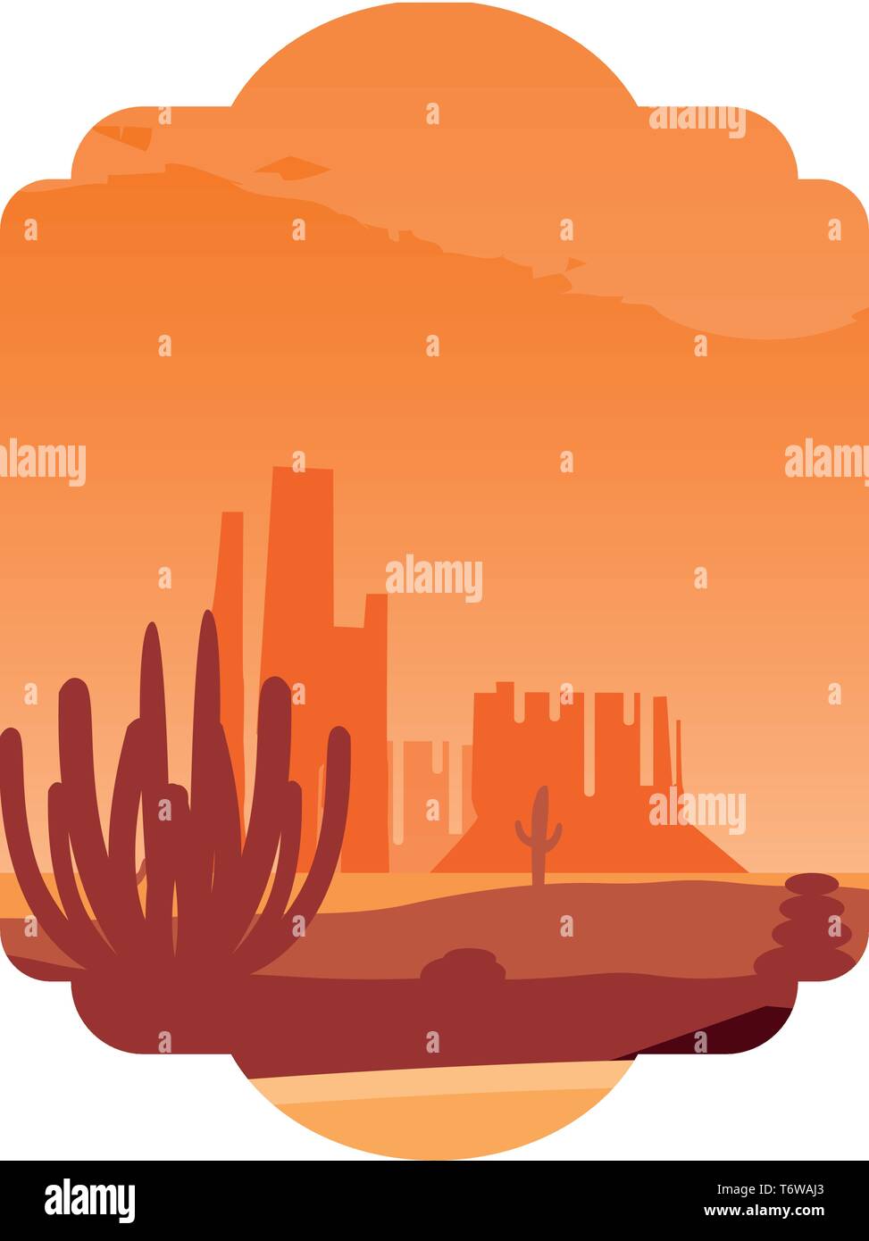 beautiful desert landscape scene vector illustration design Stock ...