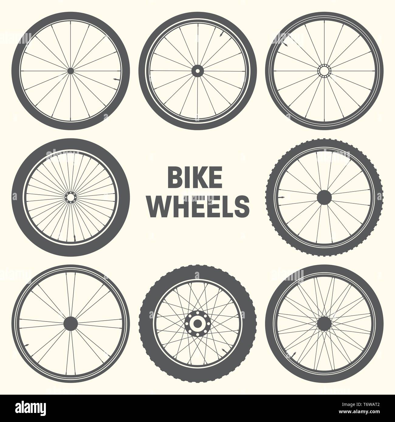 Bicycle wheel symbol vector illustration. Bike rubber mountain tyre ...