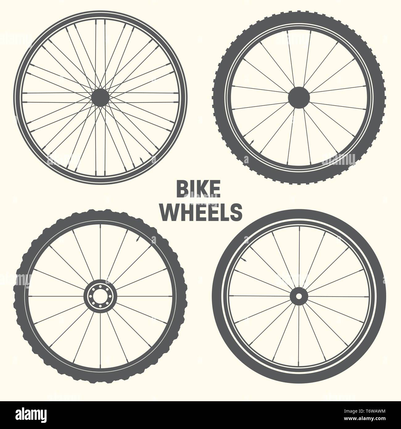 Bicycle wheel symbol vector illustration. Bike rubber mountain tyre ...