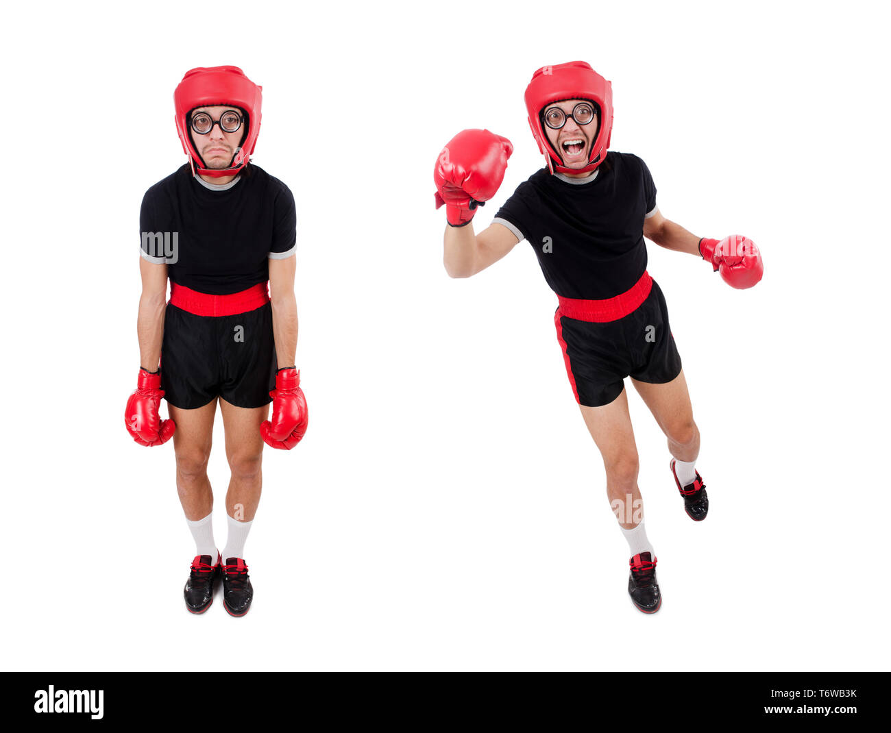 Funny boxer isolated on the white Stock Photo - Alamy