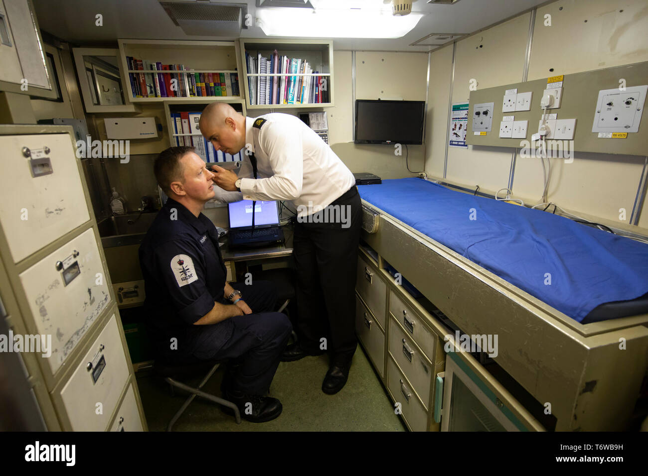 Embargoed to 0001 Friday May 3 Work in the sick bay onboard HMS ...