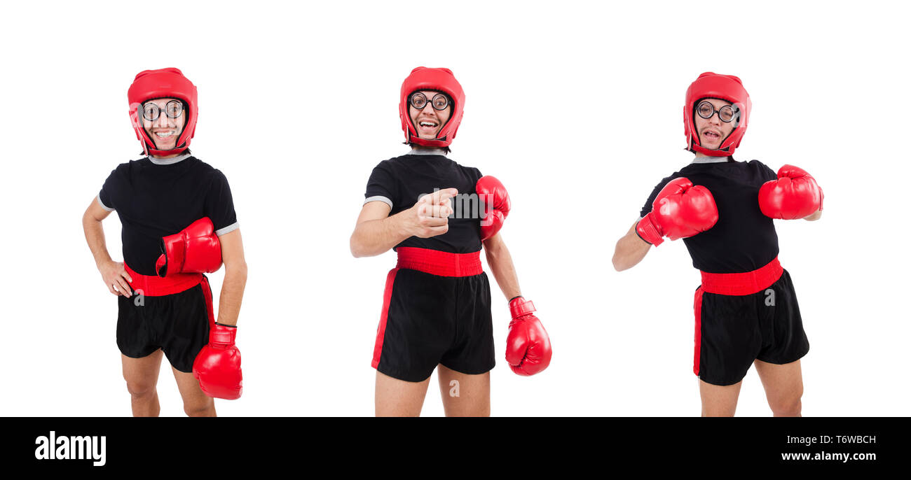 Funny boxer isolated on the white Stock Photo - Alamy