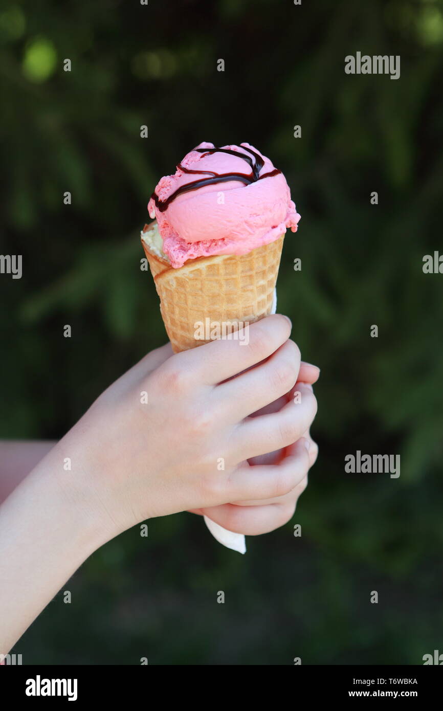 Ice cream in children's hands Stock Photo - Alamy