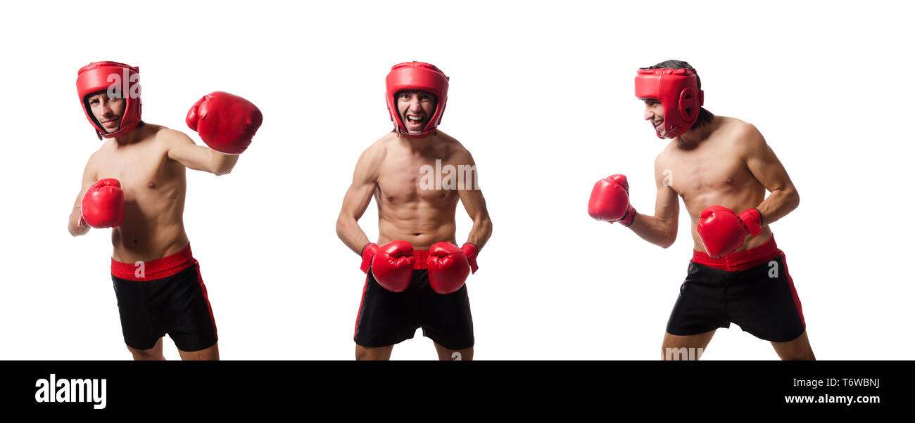 Funny boxer isolated on the white Stock Photo - Alamy