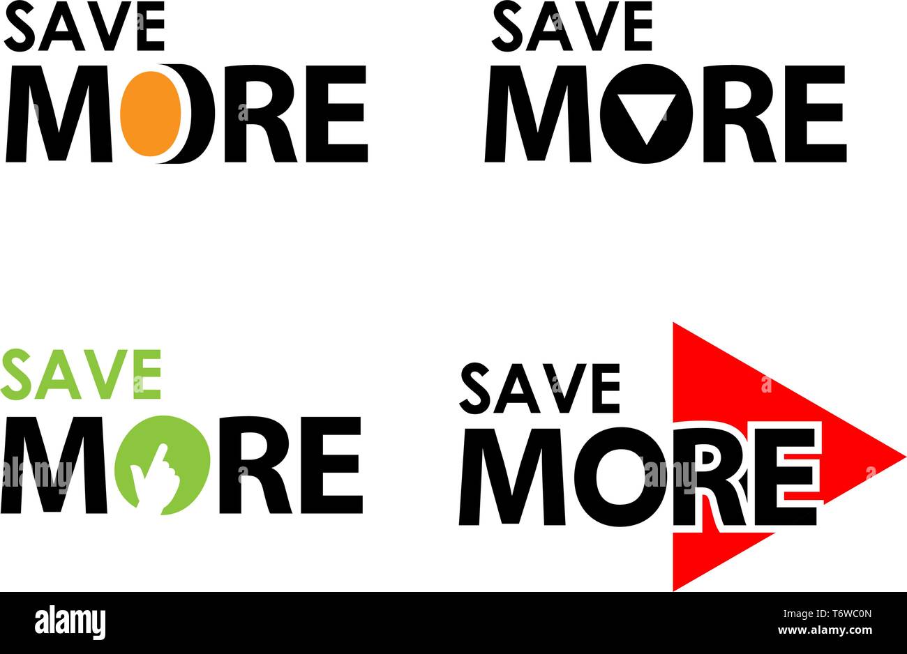 Save more. Creative lettering vector illustration. illustration in ...