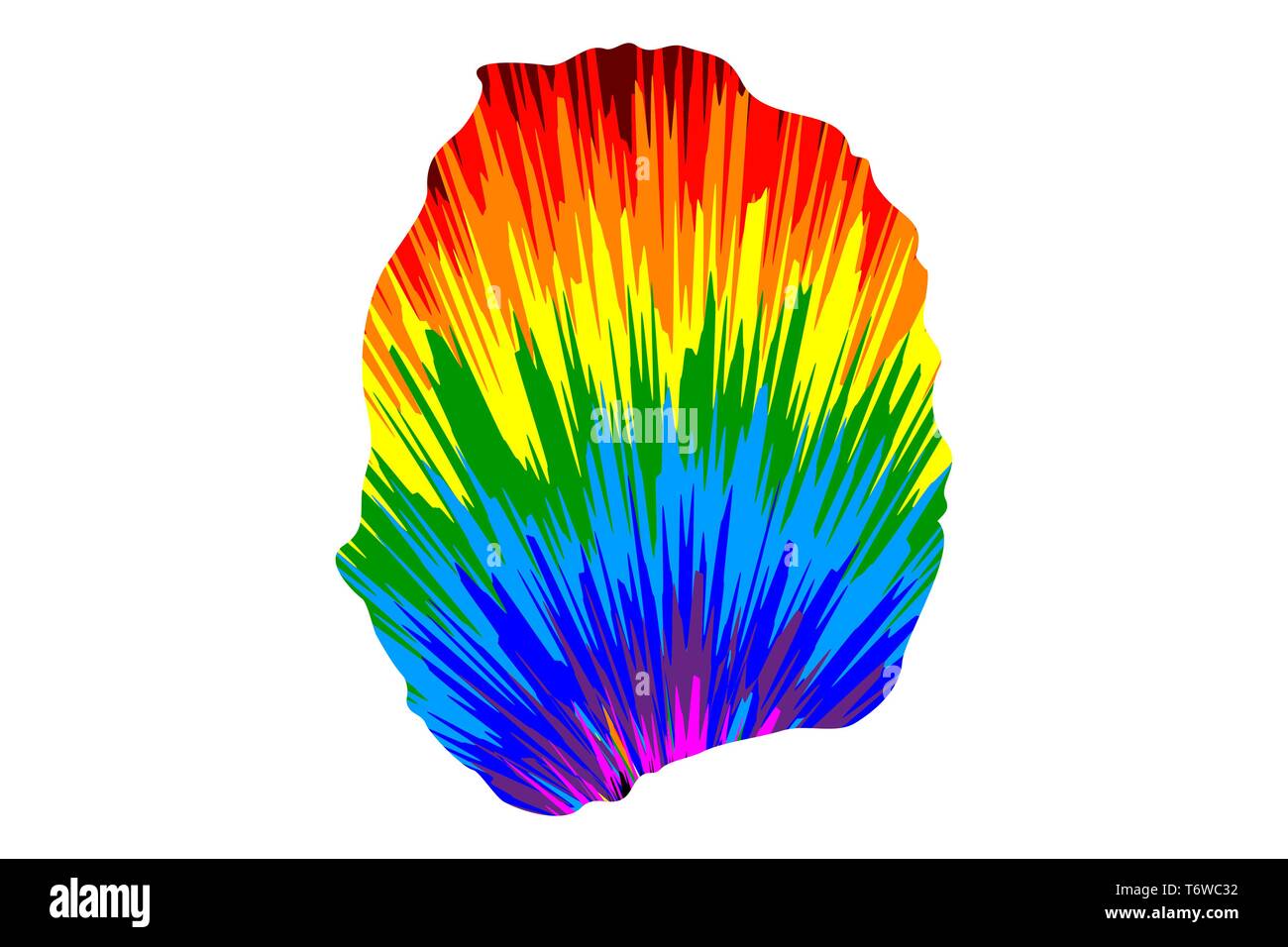 Nevis - map is designed rainbow abstract colorful pattern, Nevis island ...