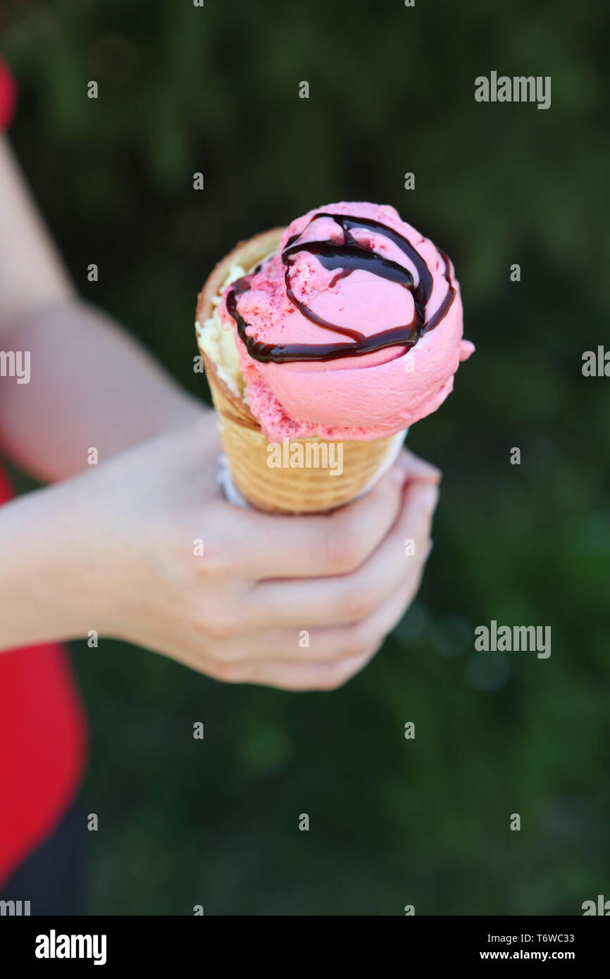 Ice cream in children's hands Stock Photo - Alamy