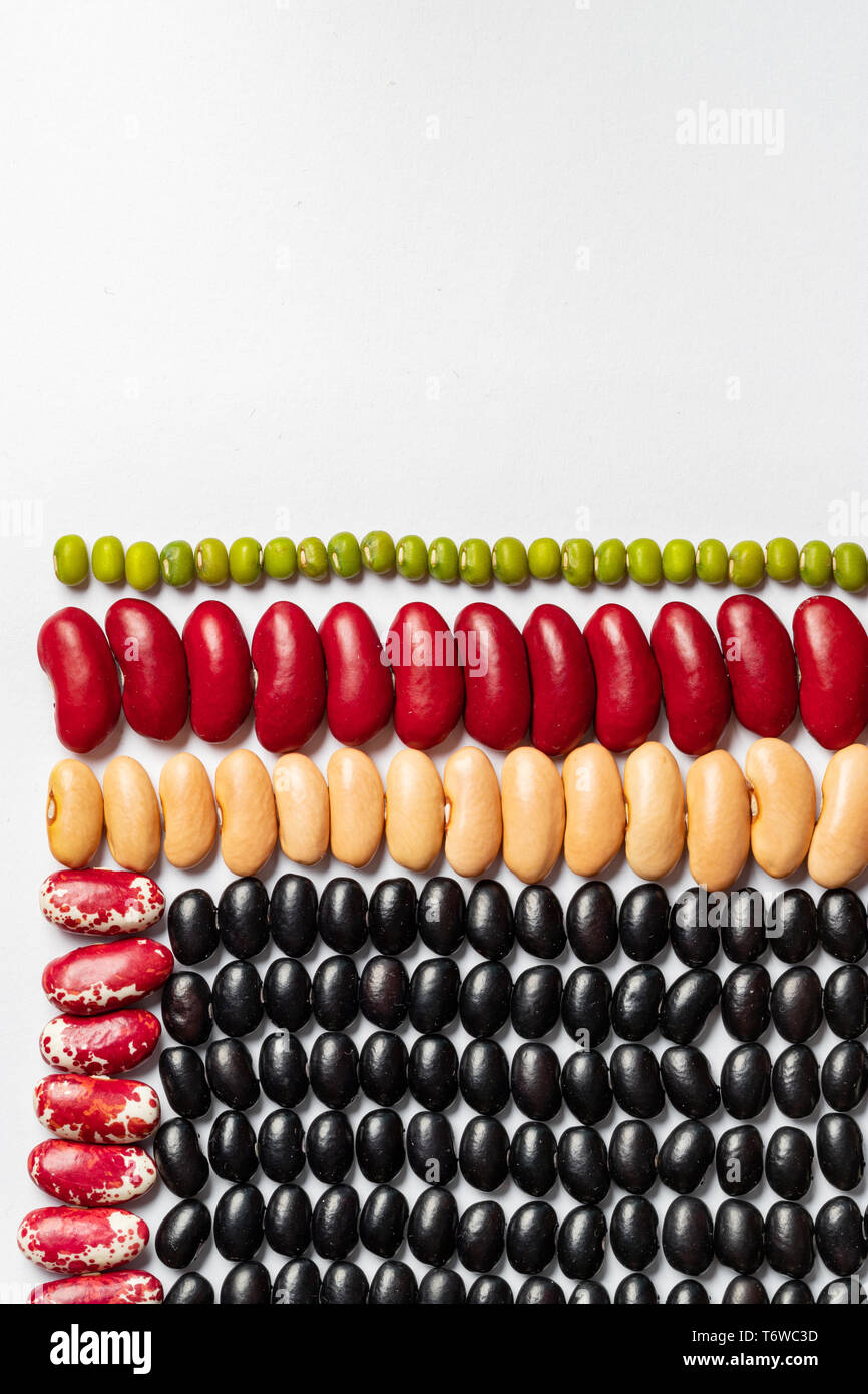 Geometric bean pattern. Multicolored Legumes Textures: kidney beans ...