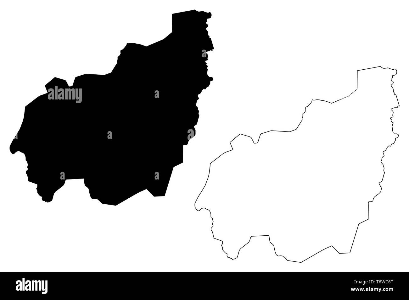 West Region (Regions of Cameroon, Republic of Cameroon) map vector ...
