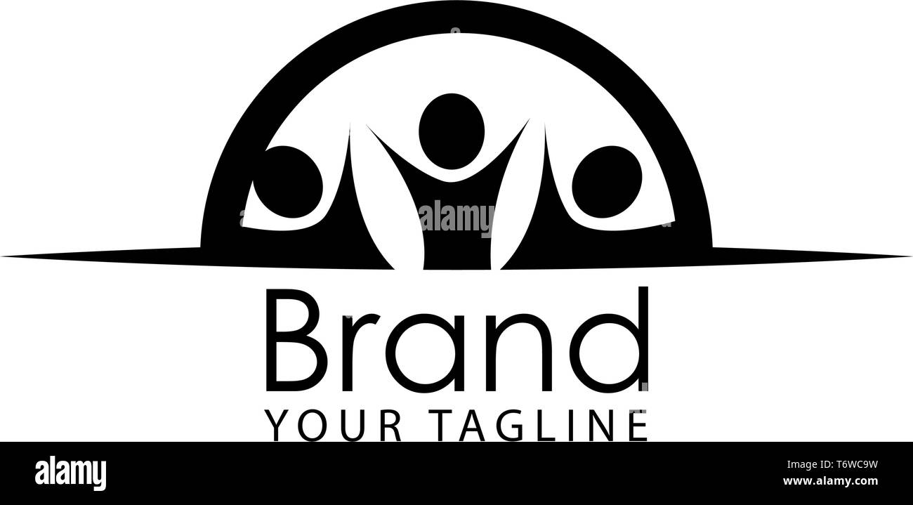 Team working together. Group of People. team work. logo vector Stock ...