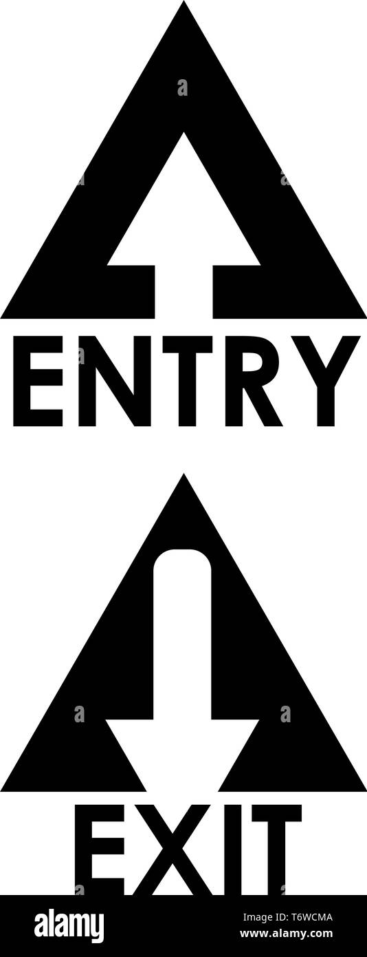 Entry and exit sign . Creative lettering vector illustration ...