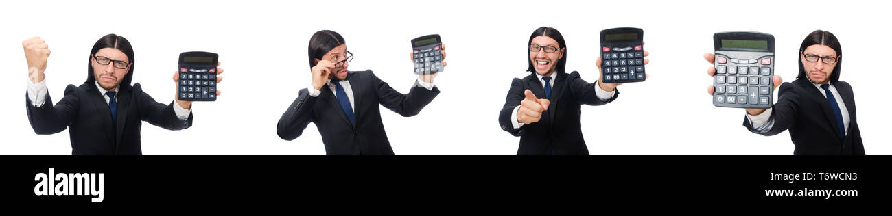Young professional man calculator Cut Out Stock Images & Pictures - Alamy