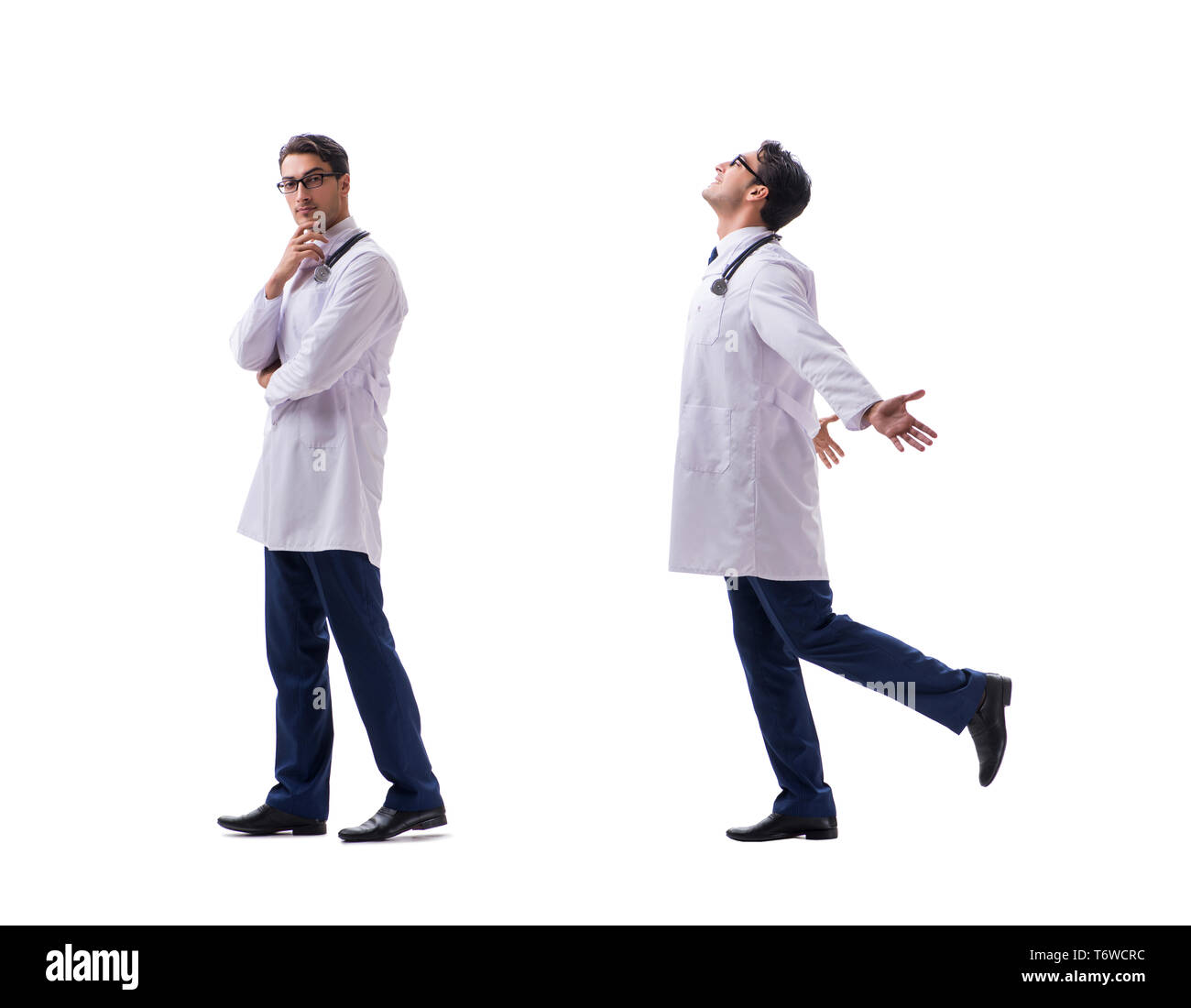 Doctor walking side white background hi-res stock photography and ...
