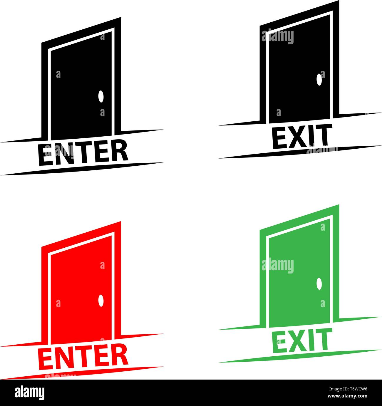 Exit and enter vector icons. Flat design Stock Vector Image & Art - Alamy