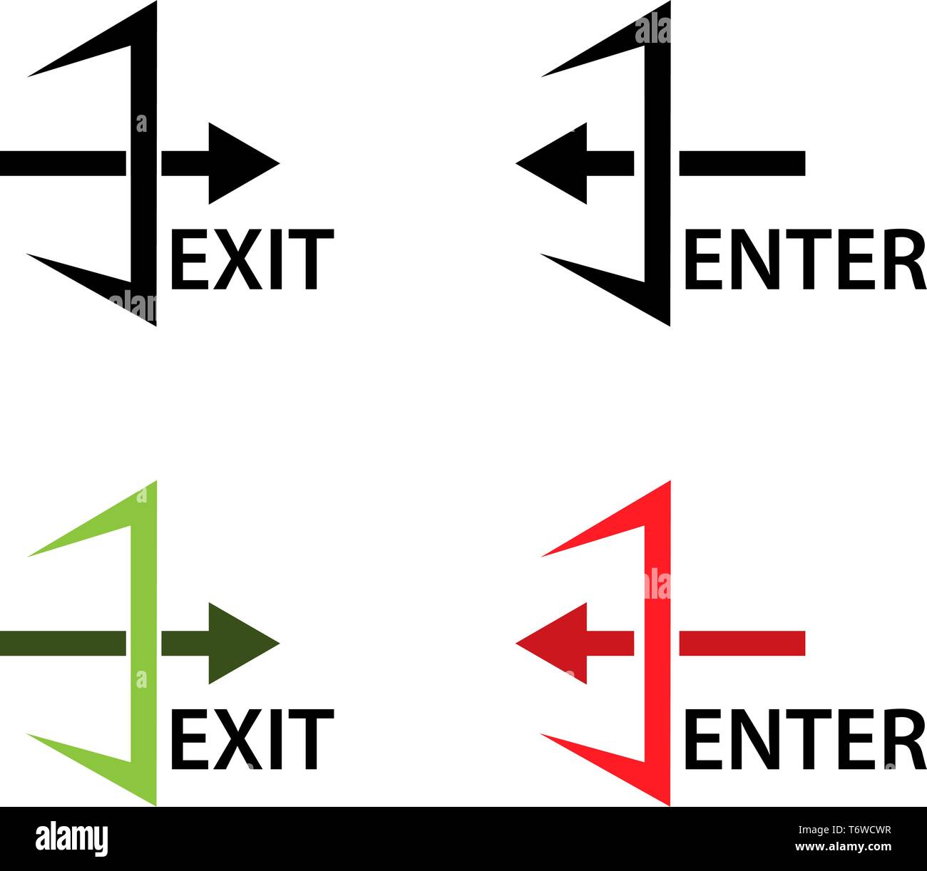 Exit and enter vector icons. Flat design Stock Vector Image & Art - Alamy