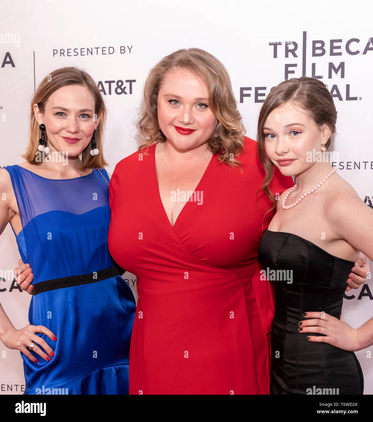 New York, NY, USA - May 1, 2019: Louisa Krause, Danielle Macdonald, and ...