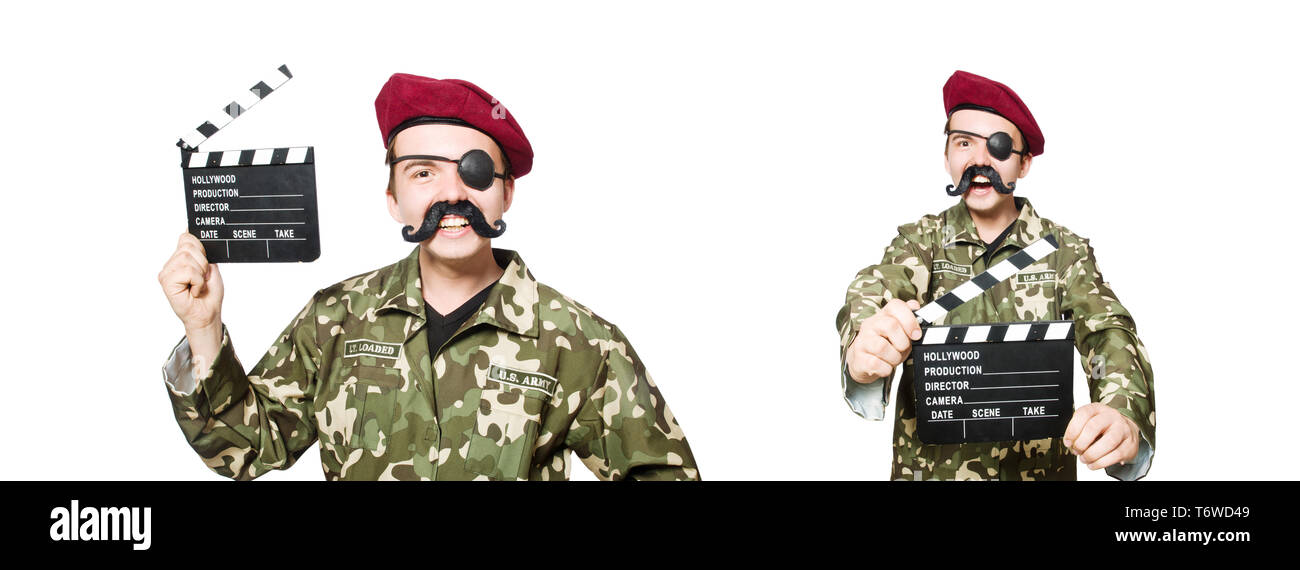 Funny soldier in military concept Stock Photo - Alamy
