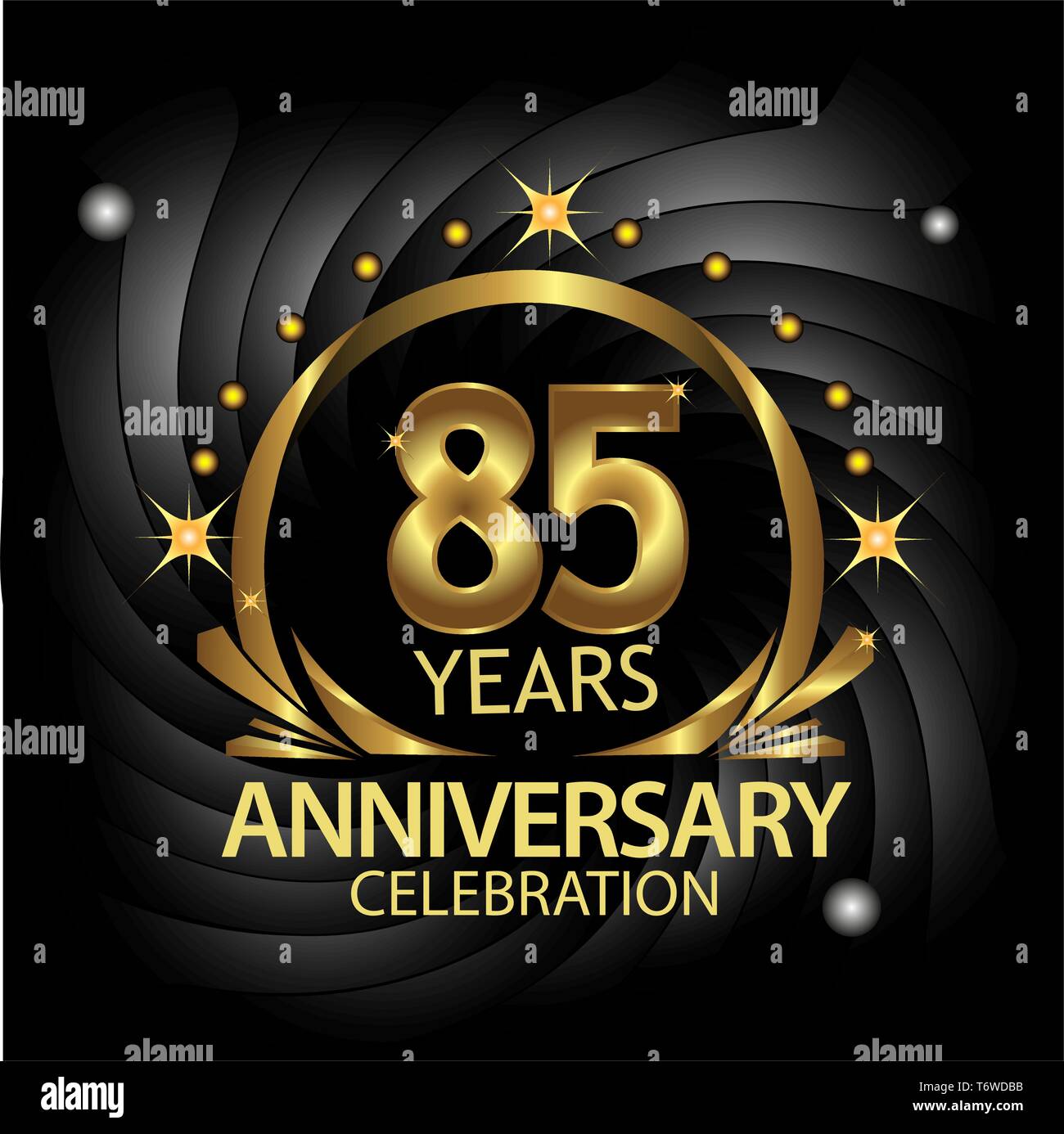 Eighty five years anniversary golden. anniversary template design for ...