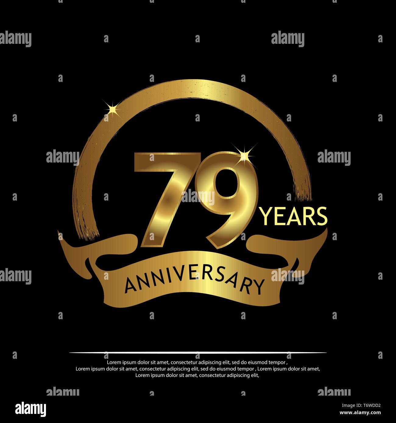 seventy nine years anniversary golden. anniversary template design for ...