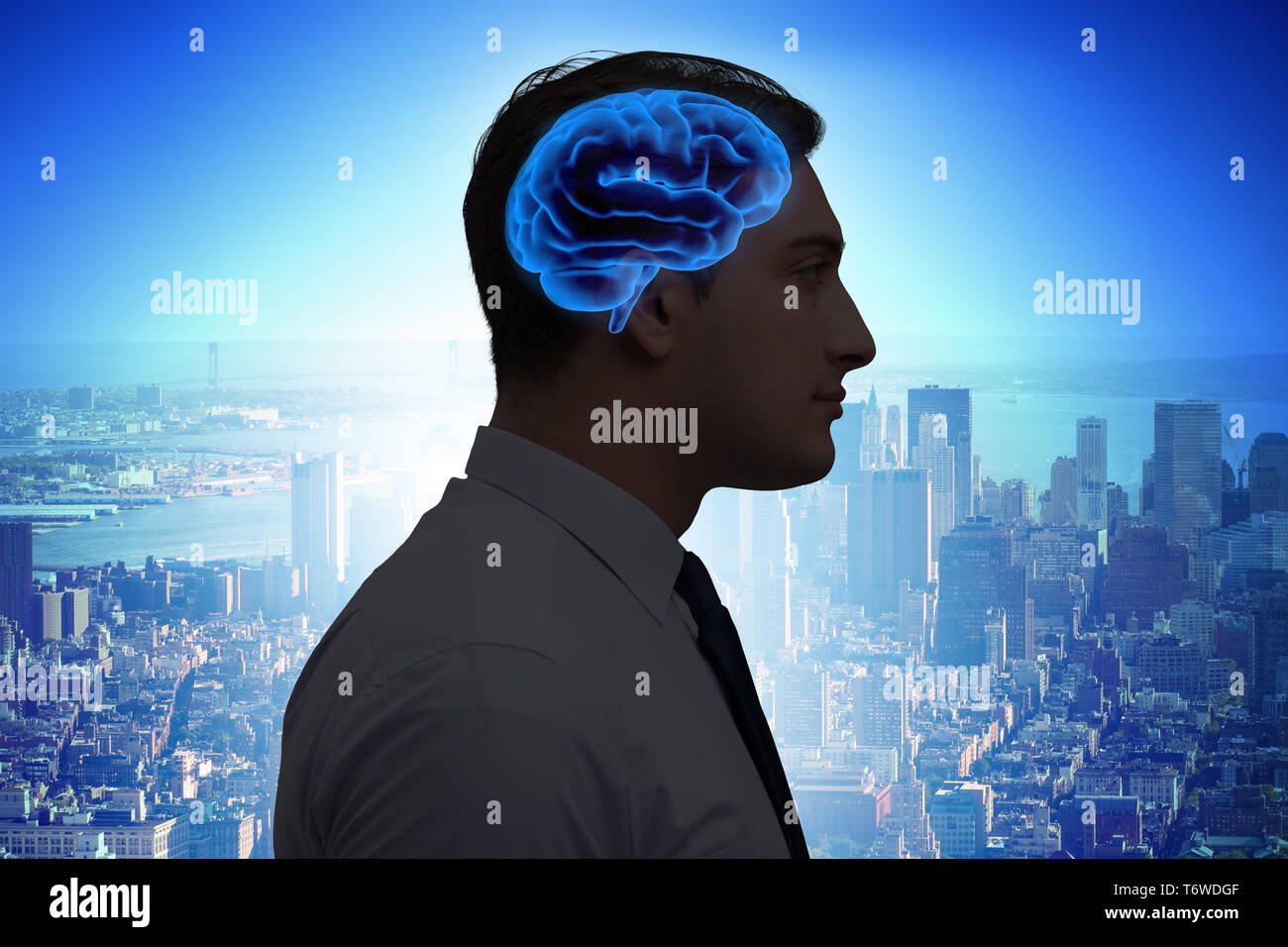 Artificial intelligence concept with man Stock Photo - Alamy