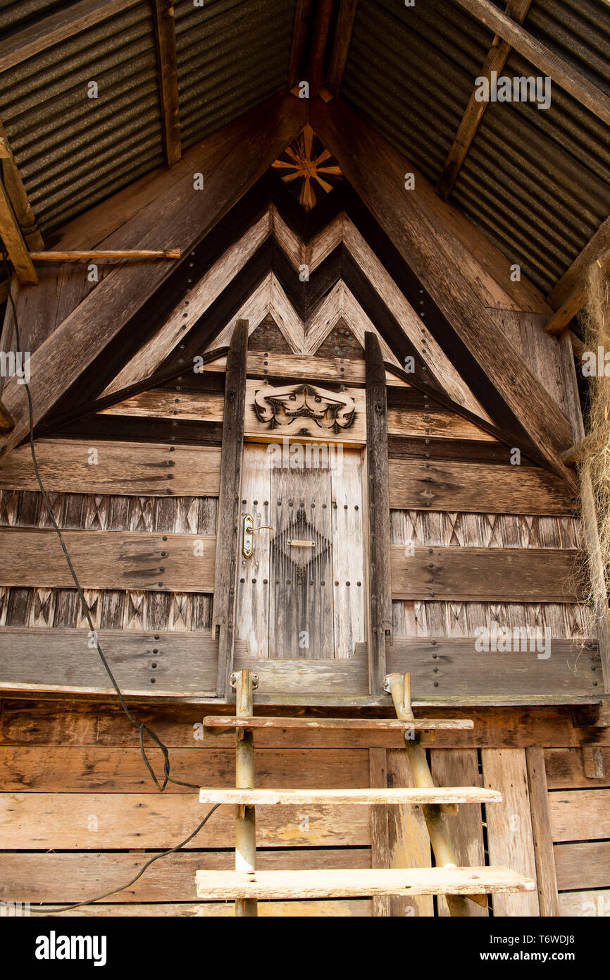 Traditional hut in a Marron village, Dan village, Upper Suriname River ...