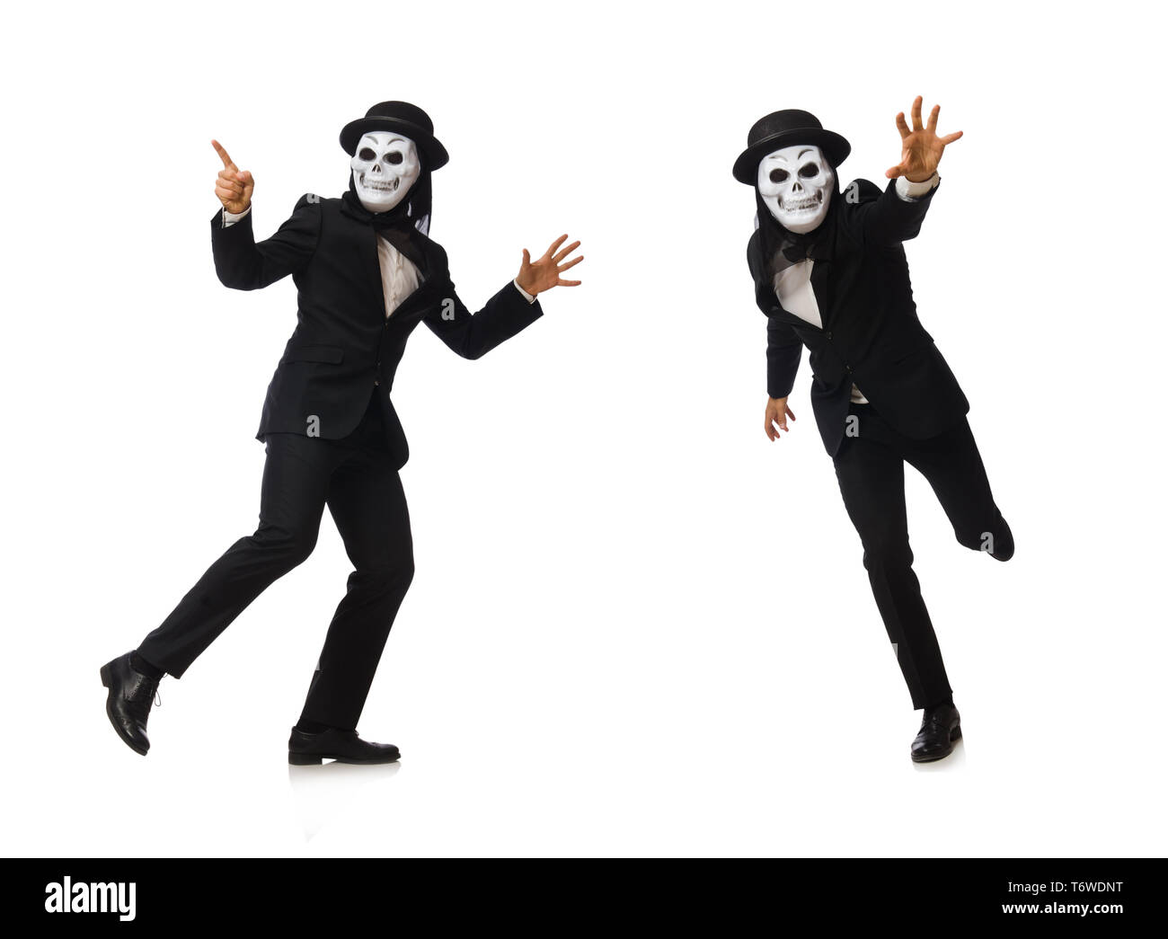 Man with scary mask isolated on white Stock Photo - Alamy