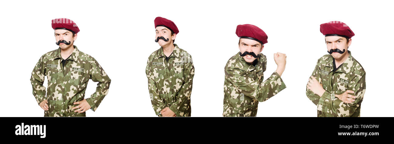Funny soldier in military concept Stock Photo - Alamy