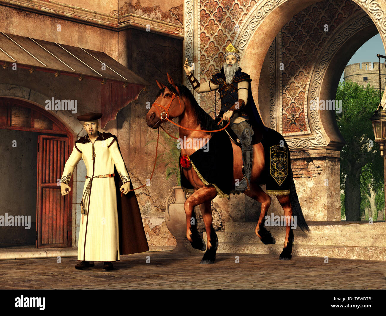 Mordechai and Haman, a scene from The Book of Esther, part of the story ...