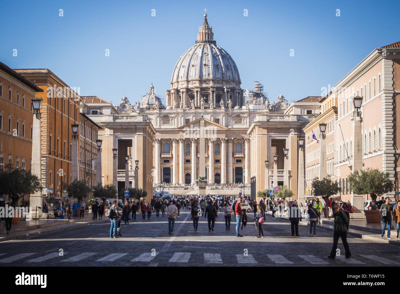 VATICAN, ROME, ITALY - NOVEMBER 17, 2017: street leading to the main ...