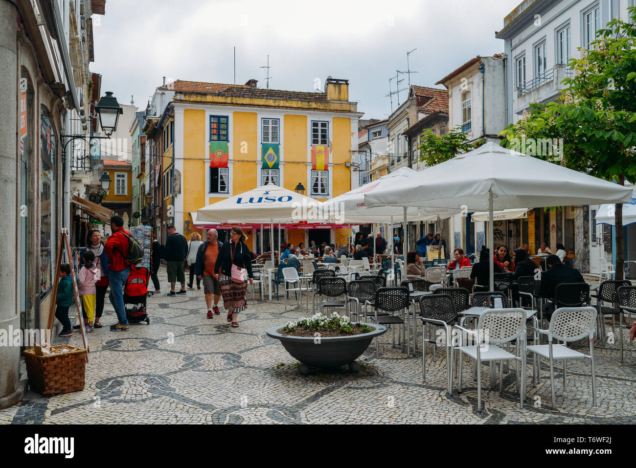 Aveiro Portugal April 29 2019 Street Cafe Terrace In Old Town Of