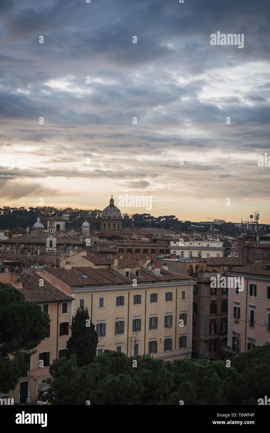 Vertical landscape on the city of Rome in Italy Stock Photo - Alamy