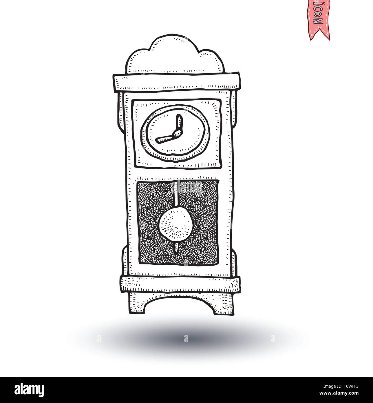 clock icon, watche, Hand drawn vector illustration Stock Vector Image ...