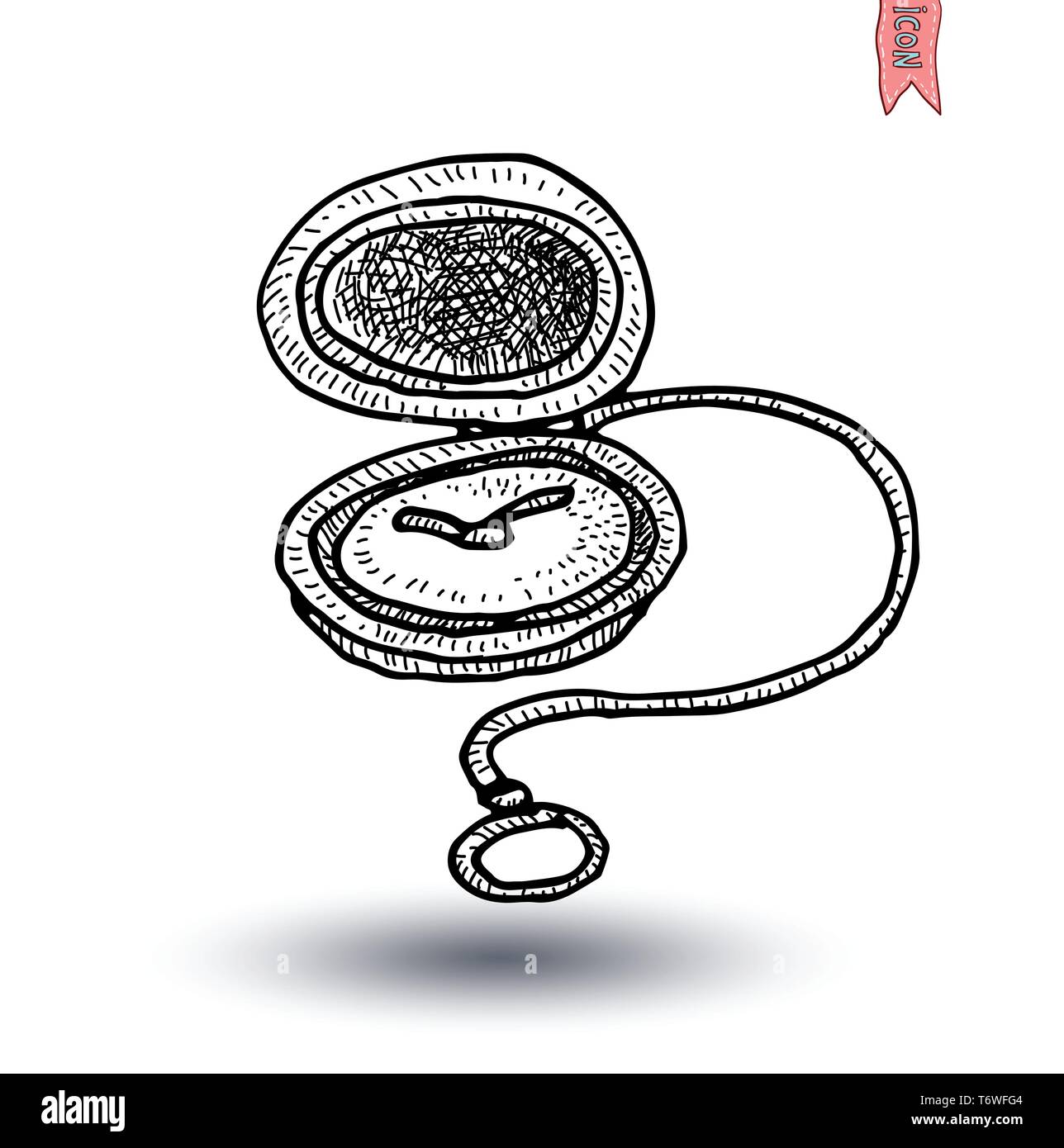 clock icon, watche, Hand drawn vector illustration Stock Vector Image ...