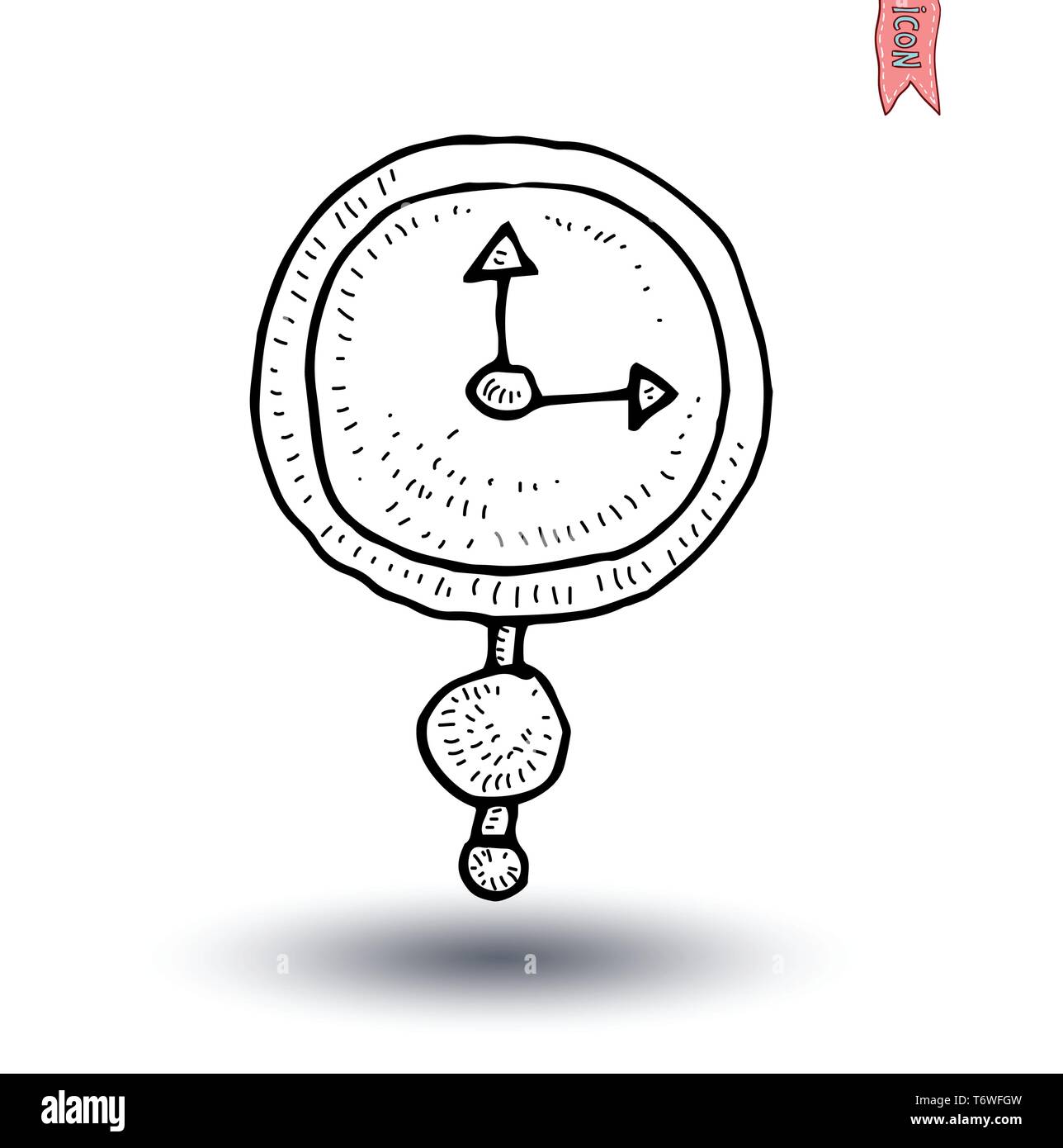 Hand drawn cartoon antique clock hi-res stock photography and images ...