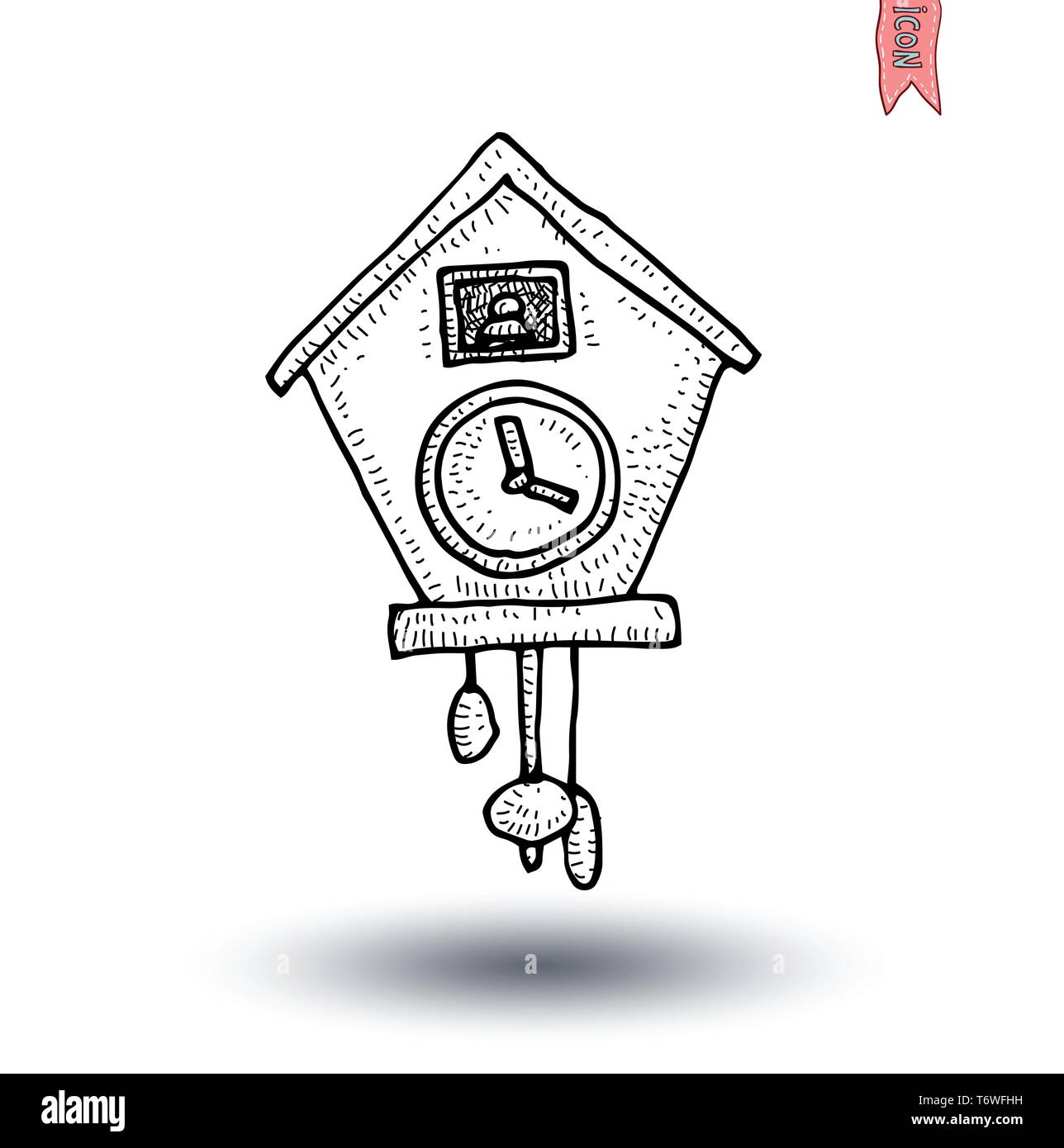 clock icon, watche, Hand drawn vector illustration Stock Vector Image ...