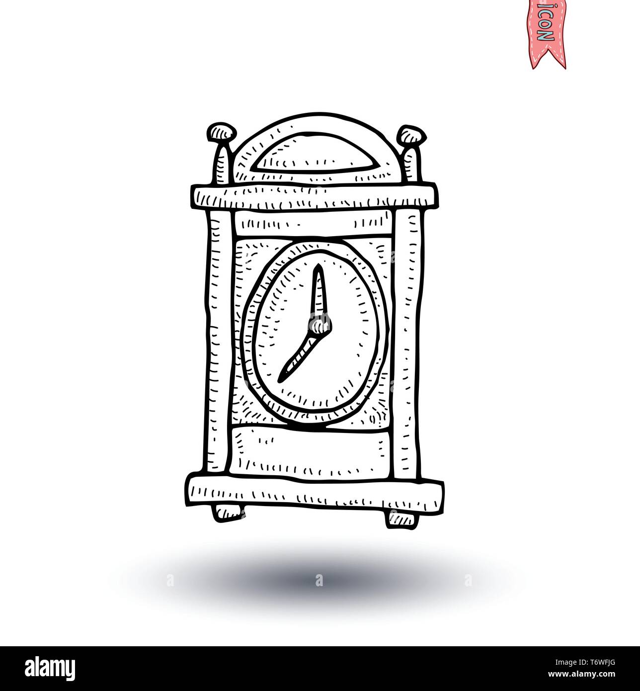 clock icon, watche, Hand drawn vector illustration Stock Vector Image ...