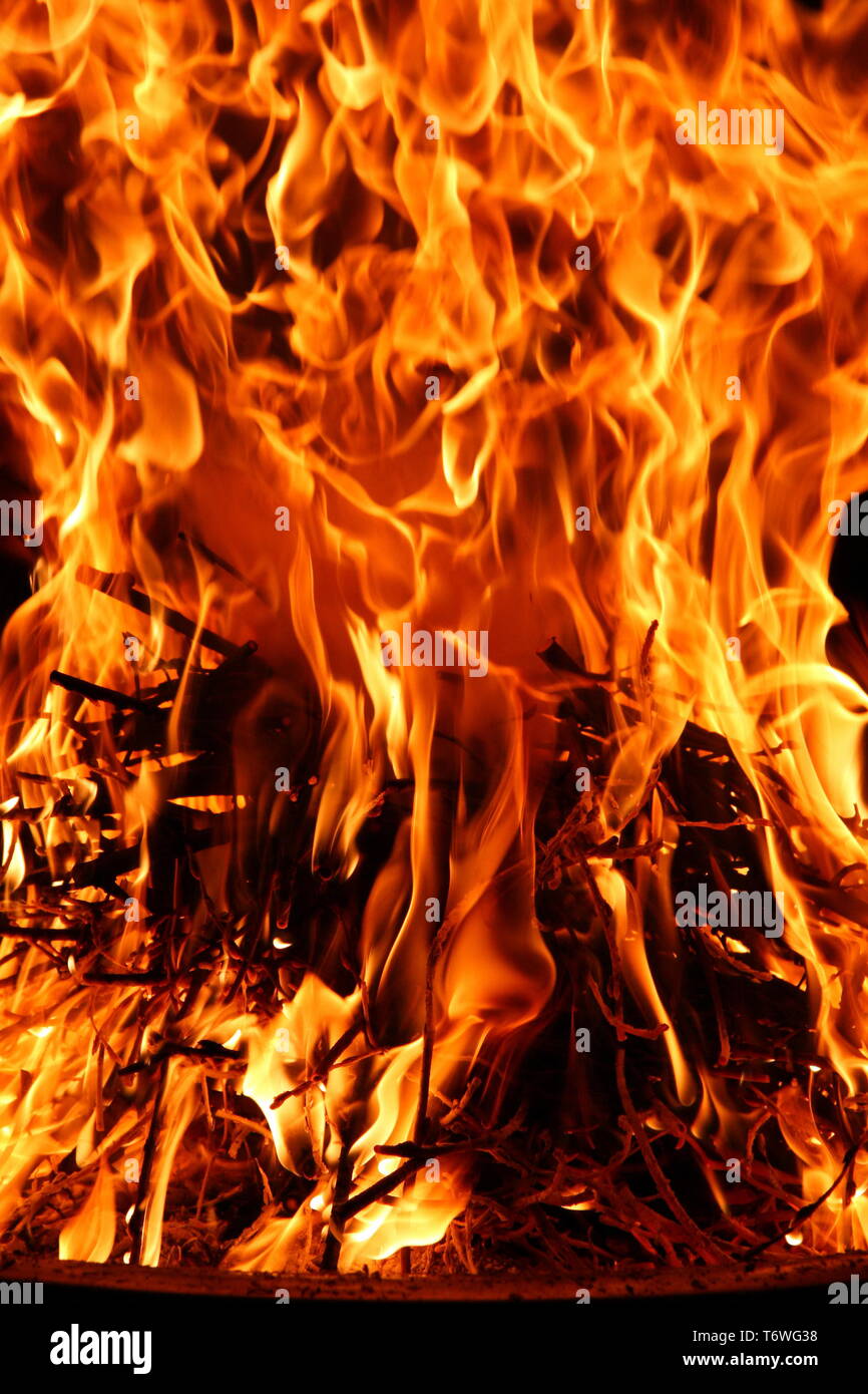 blazing flames as a background Stock Photo - Alamy