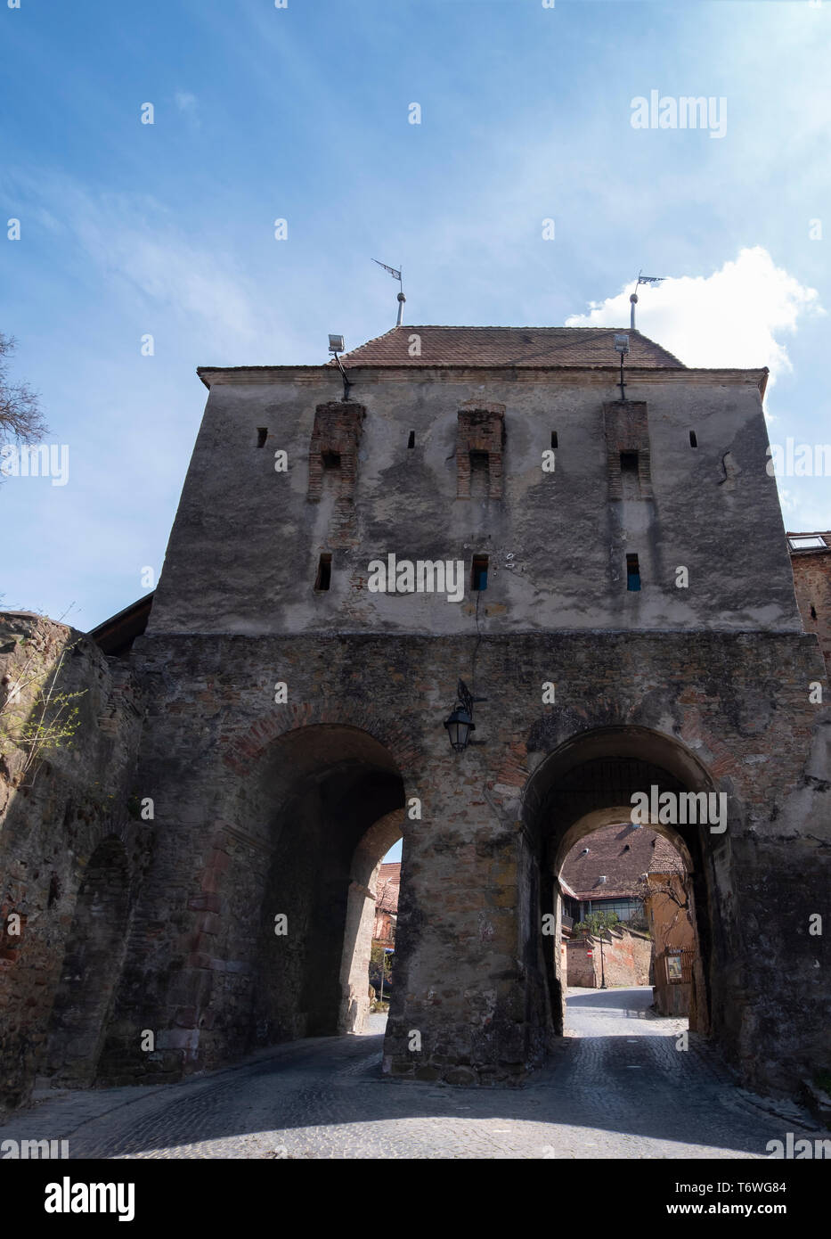 Alley leading to the Tailors Tower, a gate built in the 14th century to ...