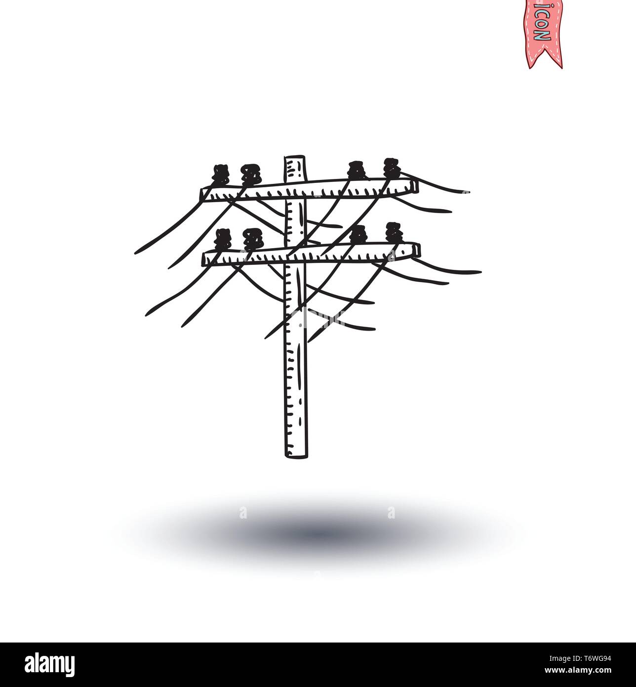 Electricity Doodle icon collection, vector illustration Stock Vector ...