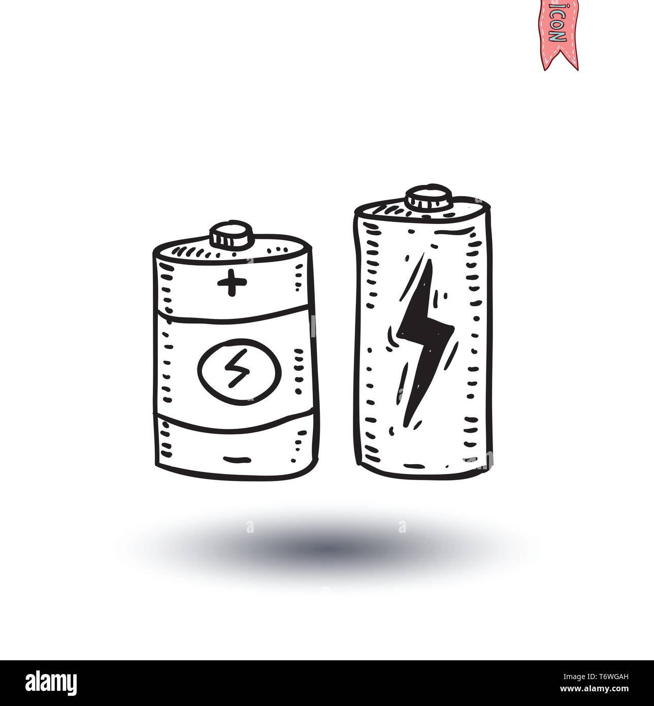 Electricity Doodle icon collection, vector illustration Stock Vector ...