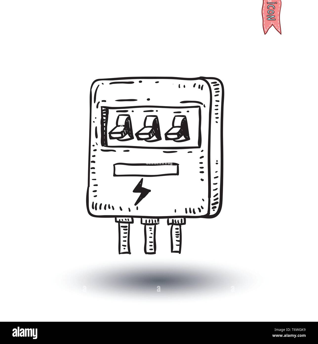 Electricity Doodle icon collection, vector illustration Stock Vector ...