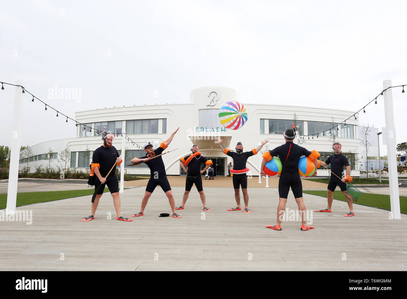 General views of the grand opening of the new swimming pool complex at ...
