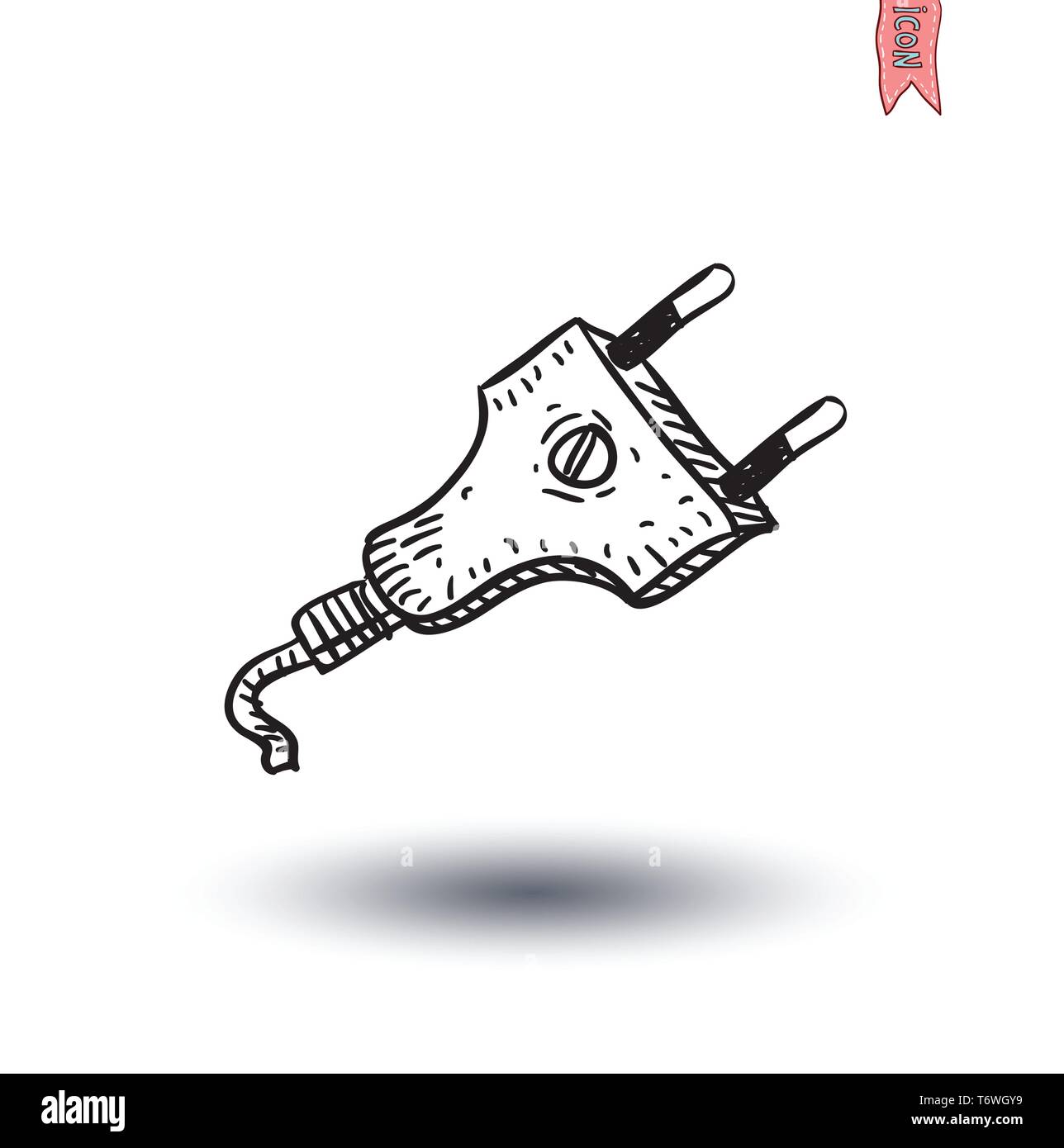 Electricity Doodle icon collection, vector illustration Stock Vector ...